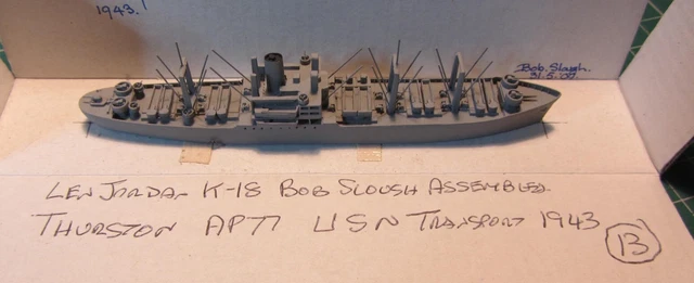 USS THURSTON AP77 USN Transport 1943 by LJ/BS, Scale 1/1200 1/1250 Ship ...