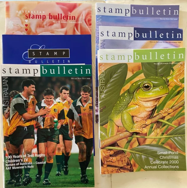 AUSTRALIA POST 1999 Stamp Bulletin issues 248 to 252 6 issues $4.95 ...