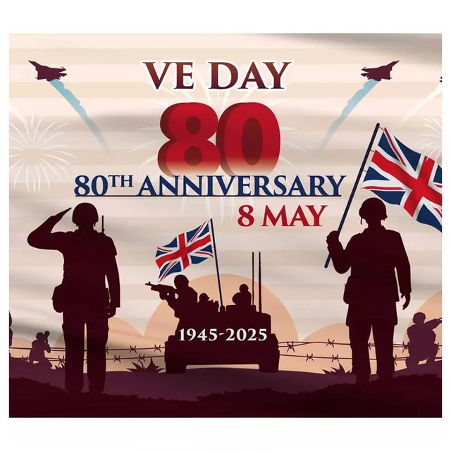 2025 VE DAY 80th Anniversary Flag 3x5 Ft VE Day Flag Memorabilia Flag £ ...