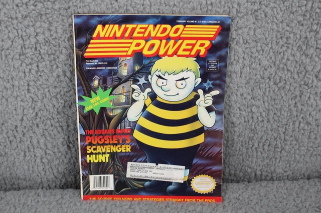 NINTENDO POWER VOLUME 45 Pugsley's Scavenger Hunt Magazine w/ Poster ...