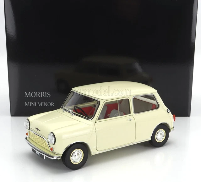 MODELL AUTO OLDTIMER Statisch Diecast Morris Mini Minor 1964 Weiß Skala ...