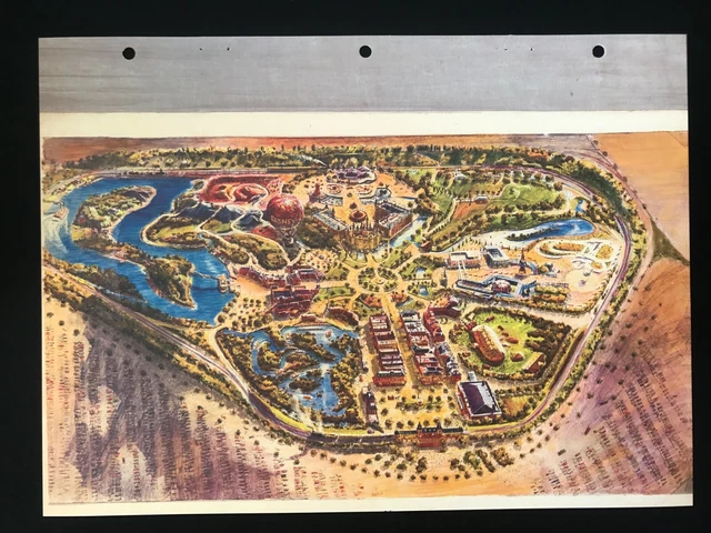 Disneyland Concept Art Lithograph 50th Vip Herb Ryman Frontierland £32