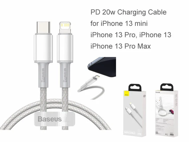 BASEUS 20W USB Type C to iP 8 pin Cable For Apple iPhone 13 iPhone 13 ...