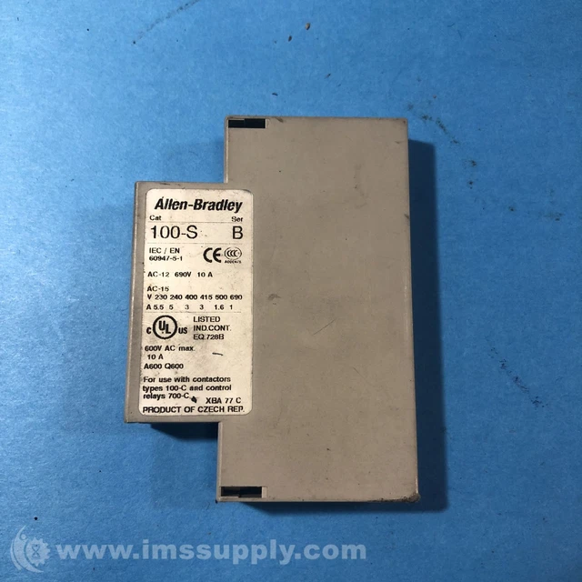 ALLEN BRADLEY 100-SB10 Hilfskontakt, 1 Schließer, Seitenmontage USIP ...
