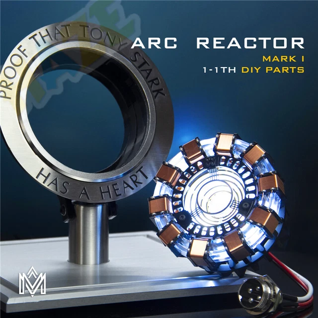 IRON MAN TONY Stark MK1 Arc Reactor Display Box Remote Control Metal ...