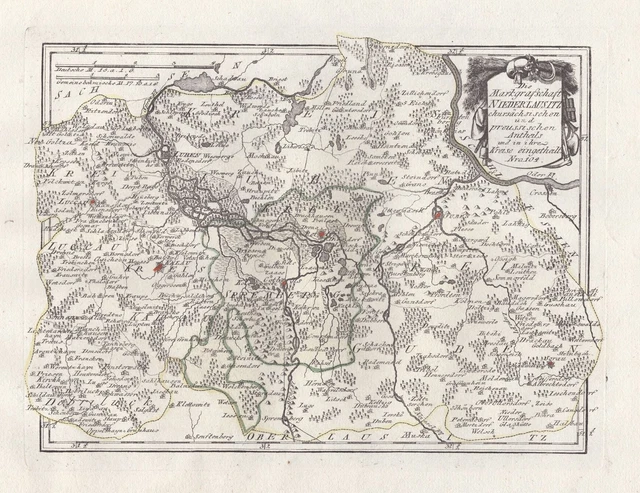 NIEDERLAUSITZ COTTBUS GUBEN Lübbenau Spreewald Polska Karte map Reilly ...