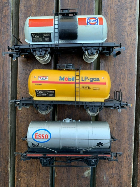 LIMA 00 GAUGE oil petroleum tank wagons Esso Mobil Gulf Model Railway £ ...