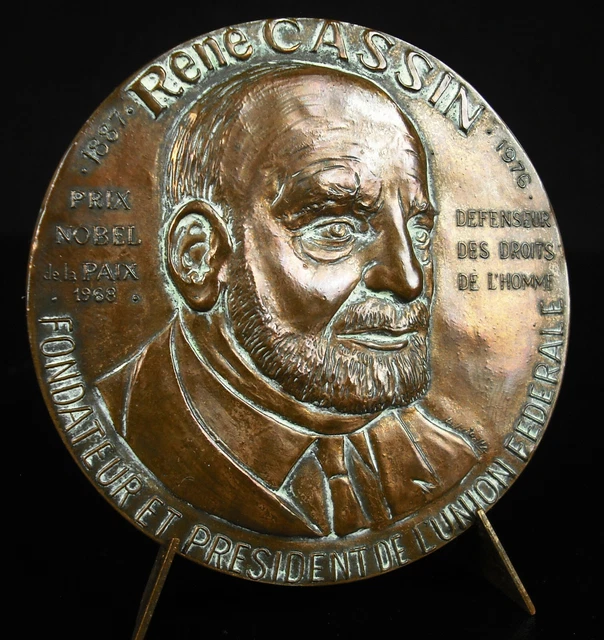 MÉDAILLE RENÉ CASSIN Prix Nobel price de la paix à Jean Laurin 201 g ...