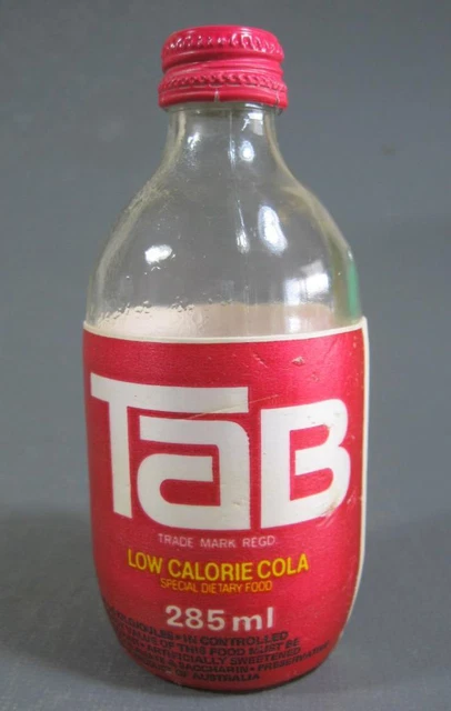 VINTAGE TAB COCA Cola 285ml glass bottle c/w metal lid $19.95 - PicClick AU