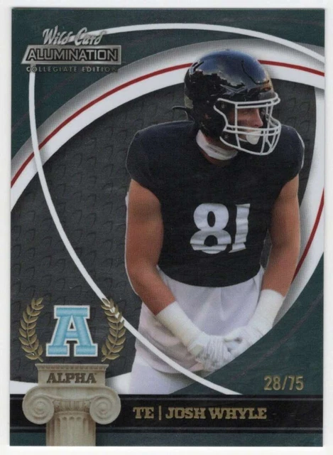 JOSH WHYLE RC 2021 Wild Card Alumination NIL Alpha /75 Teal Blue NFL ID ...