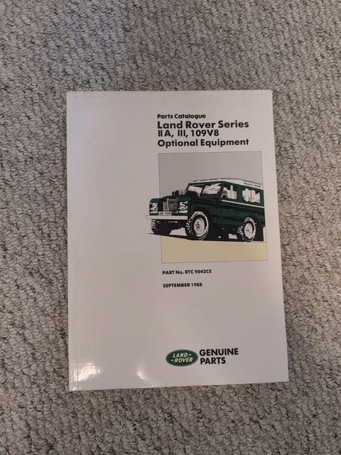 LAND ROVER SERIES 2a, 3, 109 V8 Optional Equipment Book RTC9842CE £31. ...