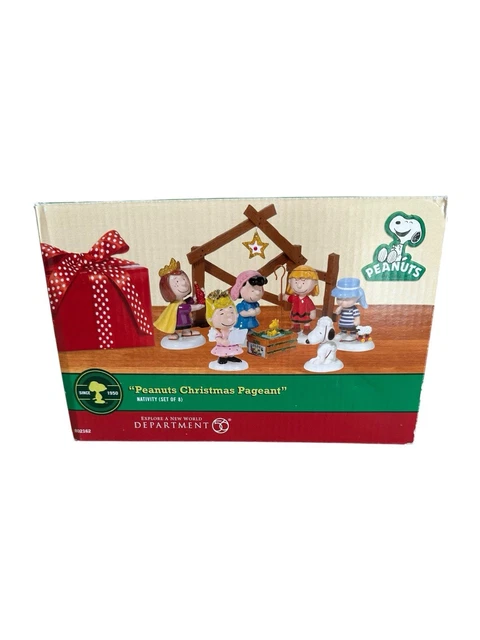 DEPARTMENT 56 PEANUTS Charlie Brown CHRISTMAS PAGEANT Nativity Set 8 ...