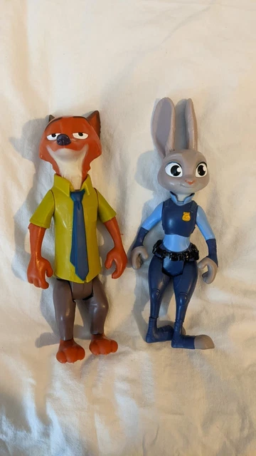 DISNEY ZOOTOPIA ZOOTROPOLIS Nick Wilde & Judy Hopps Toy Figures 10" & 9" £12.99 - PicClick UK