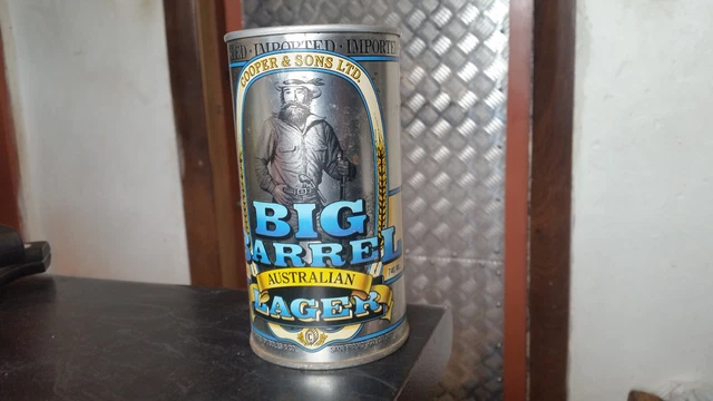RARE VINTAGE BIG barrel lager tin beer can EUR 17,90 - PicClick FR