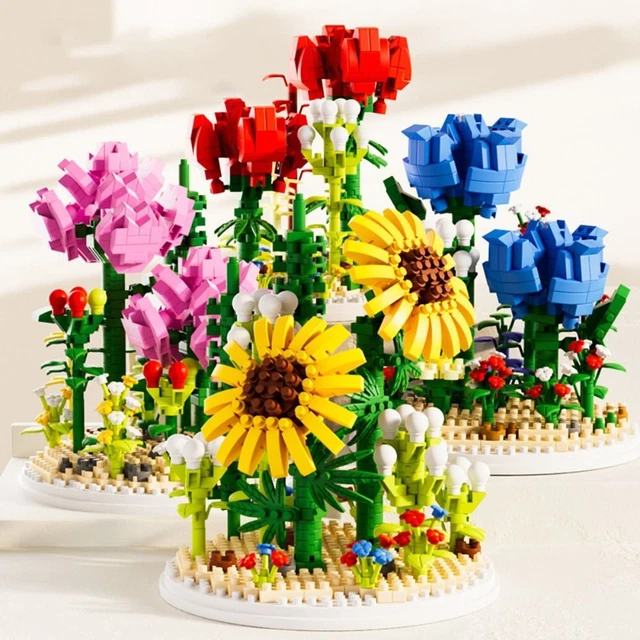 DIY DECORATION HOME Building Block Model Red Rose 3D Model £6.92 ...