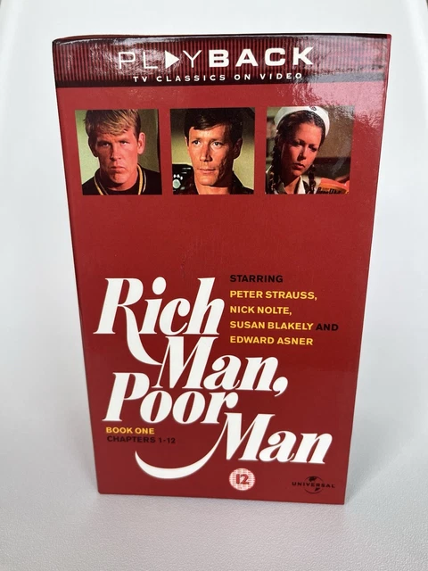 RICH MAN POOR Man VHS Boxset Book One Chapters 1-12 Peter Strauss Nick ...