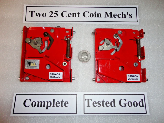 25 CENT COIN Mech, For Pinball, & Arcade Games, X2 Cleaned Tested, w/4 ...