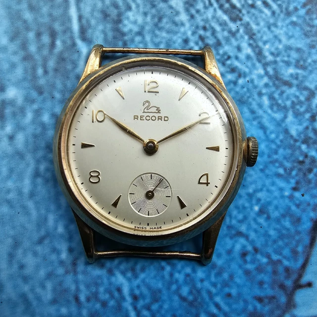 VINTAGE 9K SOLID Gold Record Hand-Winding Men's Watch £349.00 - PicClick UK