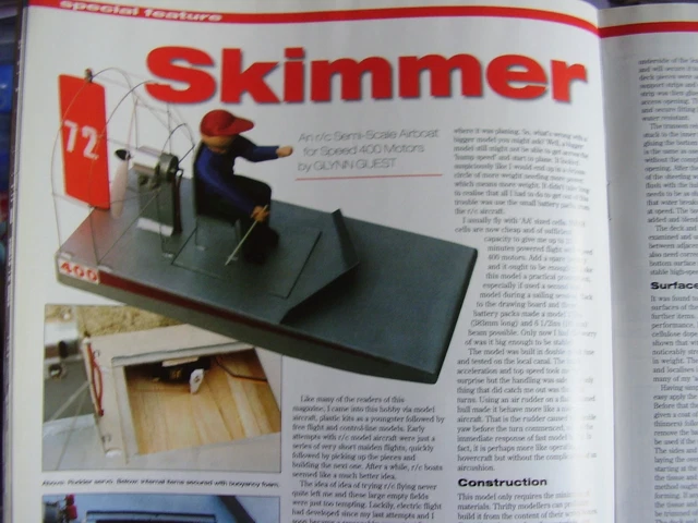 ORIGINAL MODEL BOAT Plan 2007 Skimmer Easy Build Basic Plan Electric ...