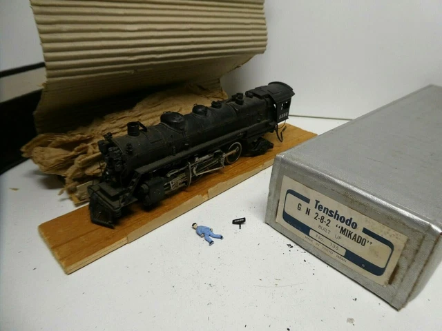 VINTAGE TENSHODO MIKADO Gn 282 Switcher Locomotive Train & Tender ...