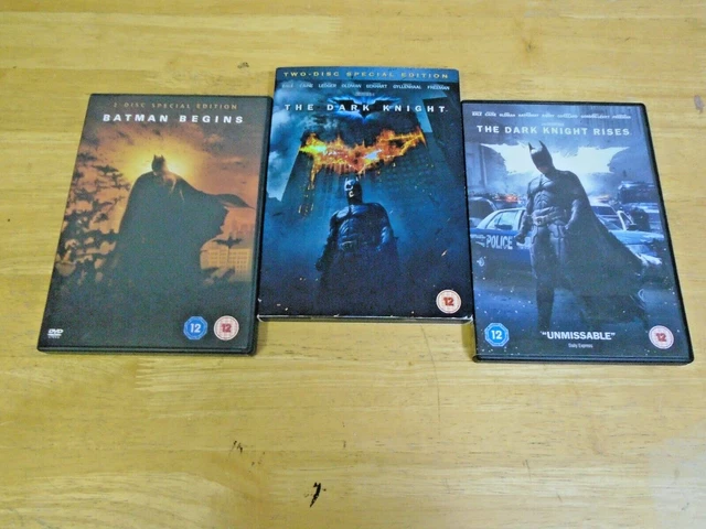 BATMAN THE DARK Knight Trilogy - Christopher Nolan - 3x DVD - Region 2 ...