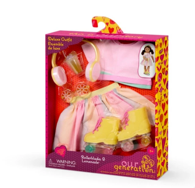 OUR GENERATION ROLLERBLADES & Lemonade Deluxe Outfit £26.99 - PicClick UK