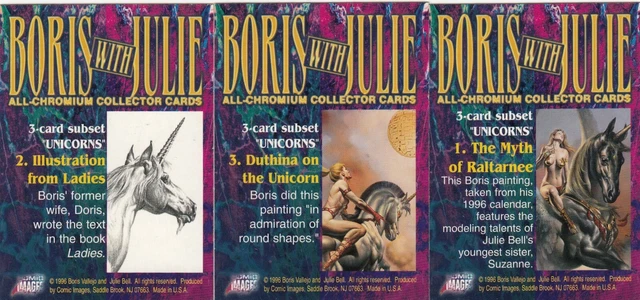1996 COMIC IMAGES Fantasy Art Trading Card Boris With Julie 3-Rare Card ...