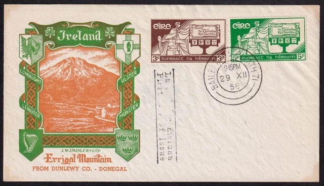 IRELAND, 1958 ANNIV. of Irish Constitution Illustrated FDC. DUBLIN CDS ...