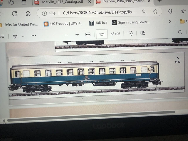 3 X MARKLIN 4112 Corridor Coach - 1 X Marklin 4111 1st Class Coach DB ...