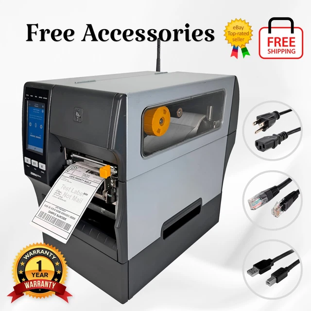 ZEBRA ZT411 THERMAL Transfer Label Printer Peel Rewind LAN USB WiFi 1YR ...