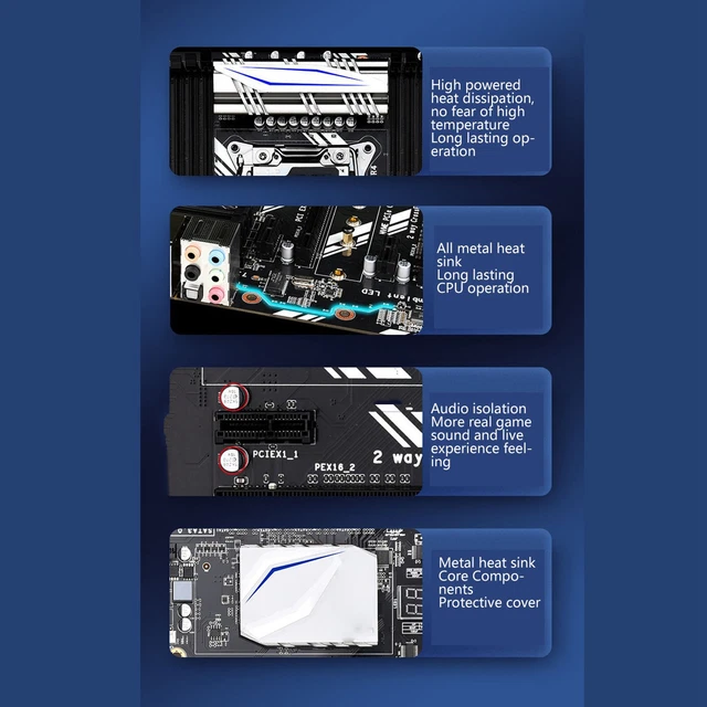 DDR4 MAINBOARD QUAD Channel Support 256GB Memory M.2 WiFi Slot X99 D8 ...
