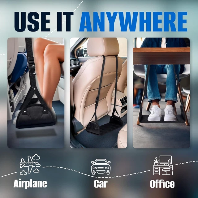 TRAVEL FOOT REST with Flat Rigid Base Adjustable Folding Portable ...