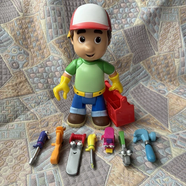 HANDY MANNY TALKING Figure with Tools Toolbox 2007 Disney 10” Tall Toy ...