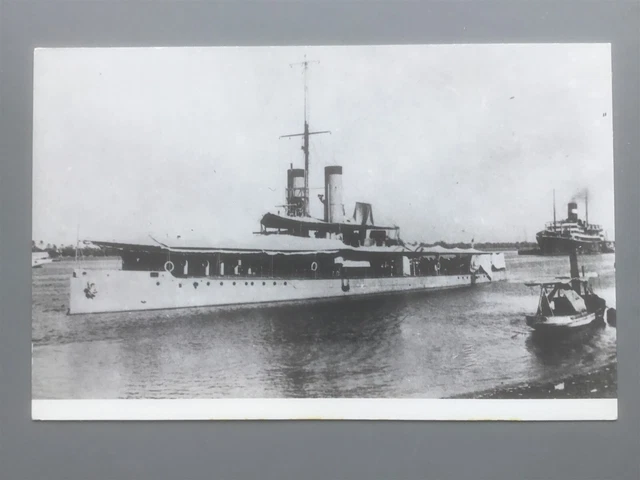 HMS LADYBIRD WW1 river gunboat (sunk in 1941) plain back Vicary RP ...