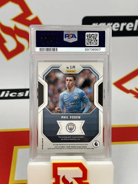 2021-22 PRIZM EPL Phil Foden Signatures Red Stars Auto SP #S-PF PSA 10 ...