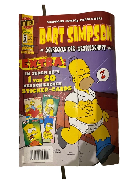 DIE SIMPSONS BART Simpson Comic Heft Deutsch Matt Groening Sticker-Card ...