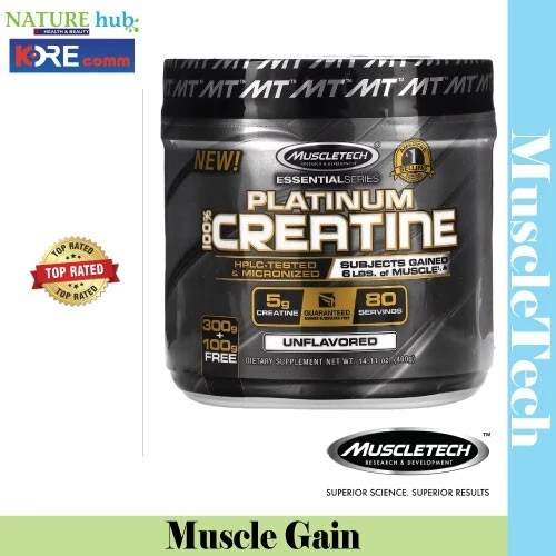 MUSCLETECH, ESSENTIAL SERIES, Platinum 100% Creatine, Unflavored, 14.11 ...