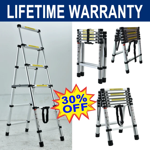 A-FRAME FOLDING STEP Telescopic Ladder 4+5/5+6/6+7 Steps Multi-Purpose ...
