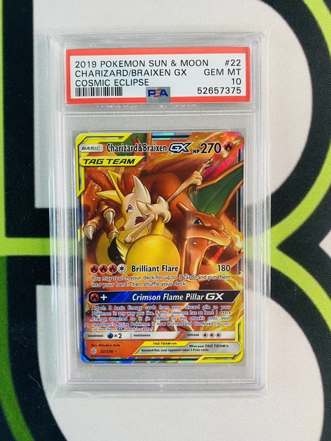 CHARIZARD & BRAIXEN GX 22 - 2019 Pokemon Sun & Moon Cosmic Eclipse - PSA 10 Mint EUR 50,01 ...