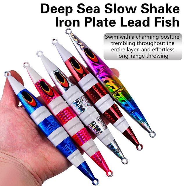 SLOW CRANKING IRON Plate Lead Fish 30g-200g Deep Sea Glow-In-The-Dark ...