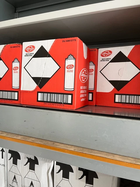 LIFEBUOY MULTI-SURFACE ANTIBACTERIAL Spray 30 boxes of 6 (180 cans ...