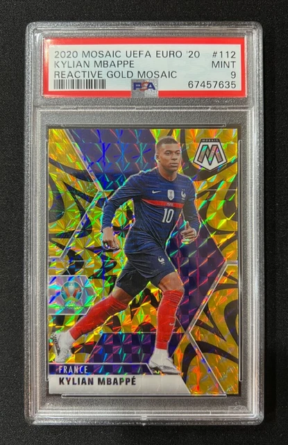 2020 MOSAIC UEFA Euro Kylian Mbappe #112 Reactive Gold Mosaic Prizm PSA 9 MINT $107.99 - PicClick CA