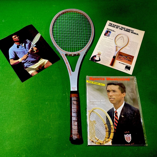 VINTAGE ARTHUR ASHE Head Racket With Original Tennis Magazine Racket Ad ...
