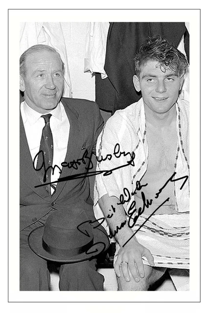 MATT BUSBY & DUNCAN EDWARDS Signed Autograph PHOTO Print MANCHESTER ...