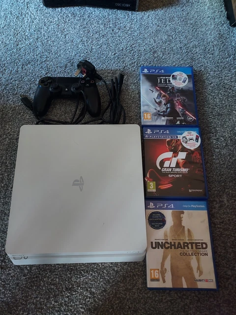 WHITE PS4 SLIM 500gb console with games and controller £104.68 ...