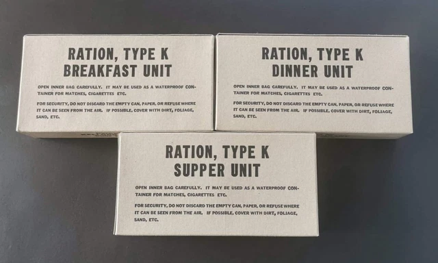 LOT DE 3 Reproduction de Ration K pleine 1943/44 us ww2 EUR 33,00 ...
