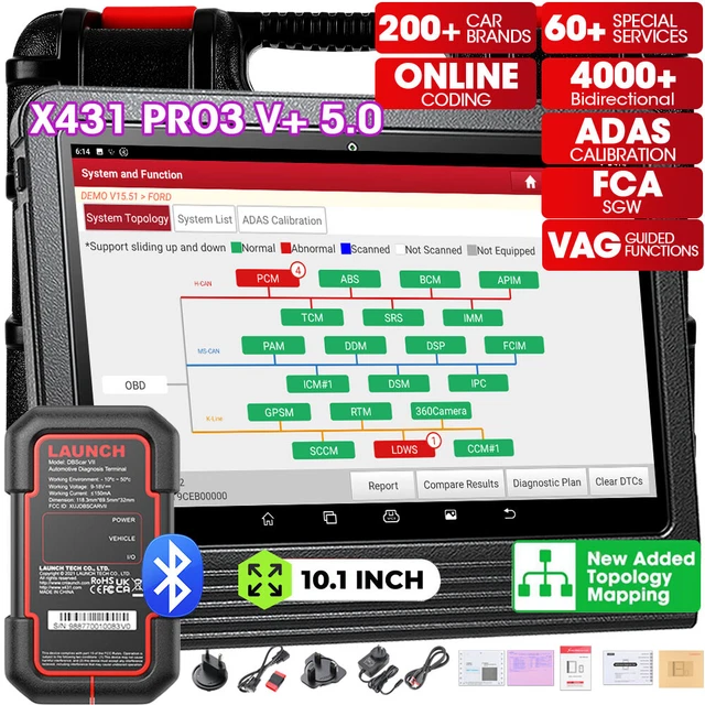 LAUNCH X431 V+ Pro 5.0 Valise Diagnostic Codage ECU 60+ Service Tous Système FR EUR 999,00 ...
