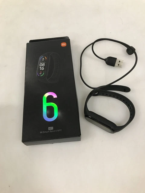 XIAOMI MI BAND 6 NFC 18 mm custodia in silicone nero con bracciale sportivo in Schwa EUR 44,62 ...