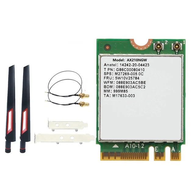 AX210 AX210NGW WIFI Card+Antenna WIFI 6E Bluetooth 5.2 2.4Ghz 5Ghz ...