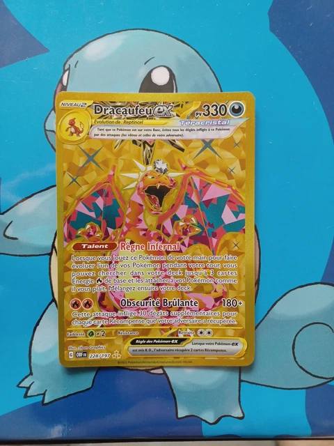 CARTE POKÉMON DRACAUFEU EX Gold 228/197 SV03 Flammes Obsidienne Neuf Fr ...